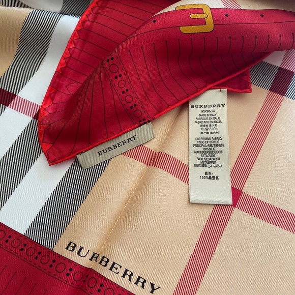Burberry | Accessories | New Burberry Scarf Iconic Beige Check Red ...